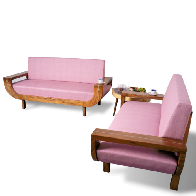 Buy Wooden Boating Sofa – East Indian Walnut With Brass Detailing